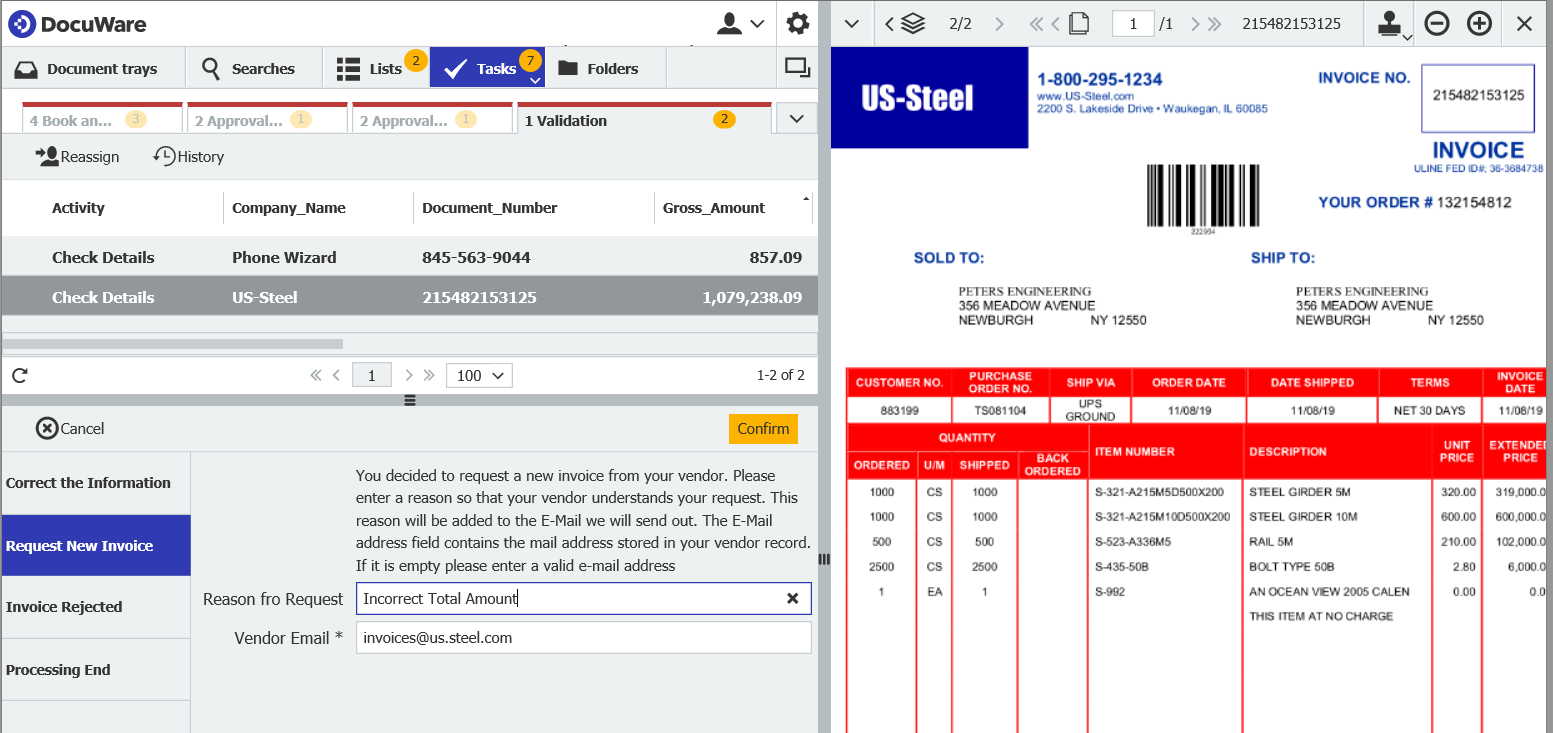 Accounts Payable: automatic error control and invoice matching
